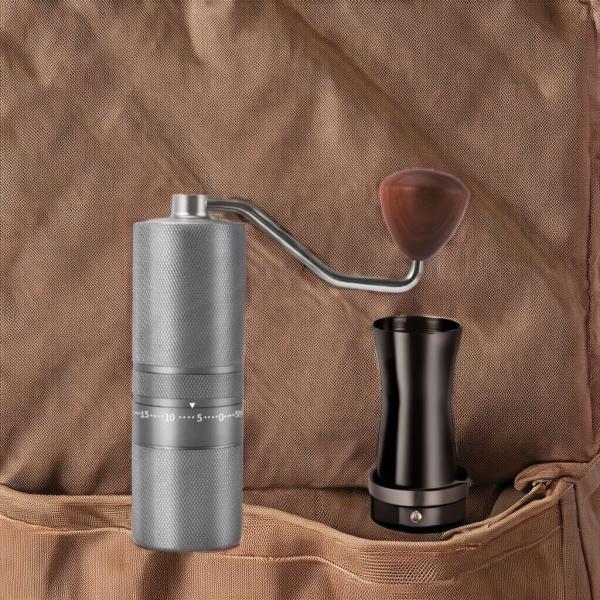 Quality Acrylic Cafe Coffee Grinder with Modern Stainless Steel Design and Wood Handle for sale