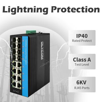 Quality 16 Port Industrial Smart Managed Fiber Switch 1G/2.5G Fiber ERPS STP MSTP RSTP for sale