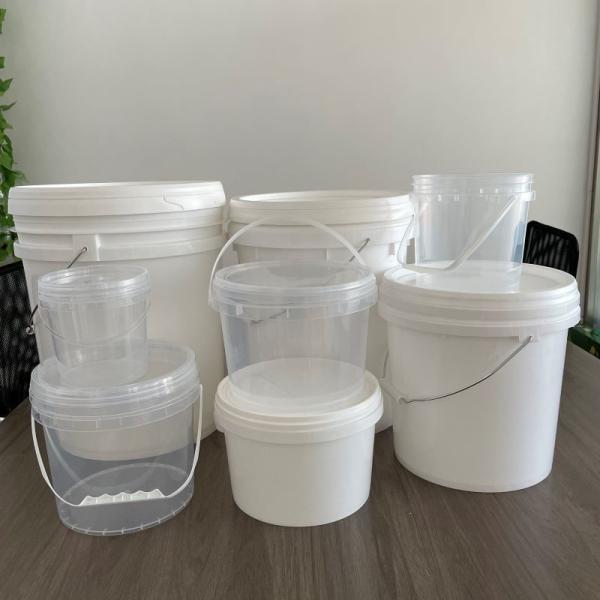 Quality Round 1L 2L 3L 4L 5L Black or White Plastic Bucket with Lid Thickness 1.0 to 2.5 for sale