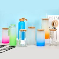 Quality Stylish Modern Design Glass Mason Bottle Glass Iced Coffee Cups With Lids Glass for sale