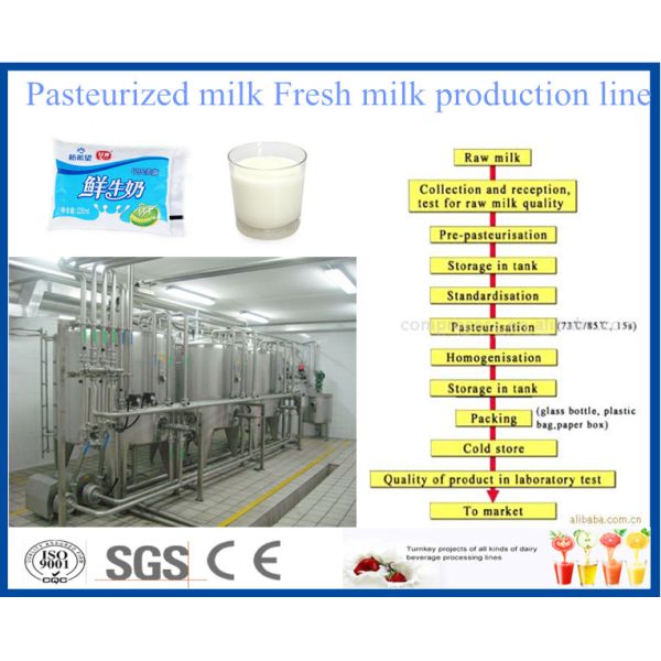 Quality Multifunctional 5000LPH Milk Processing line with pasteurized milk , UHT, cream for sale