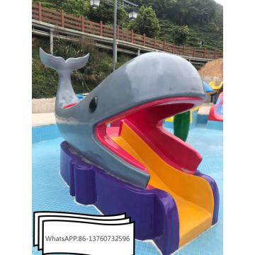 Anti UV Kids Water Park Equipment Fiberglass Whale Water Slide