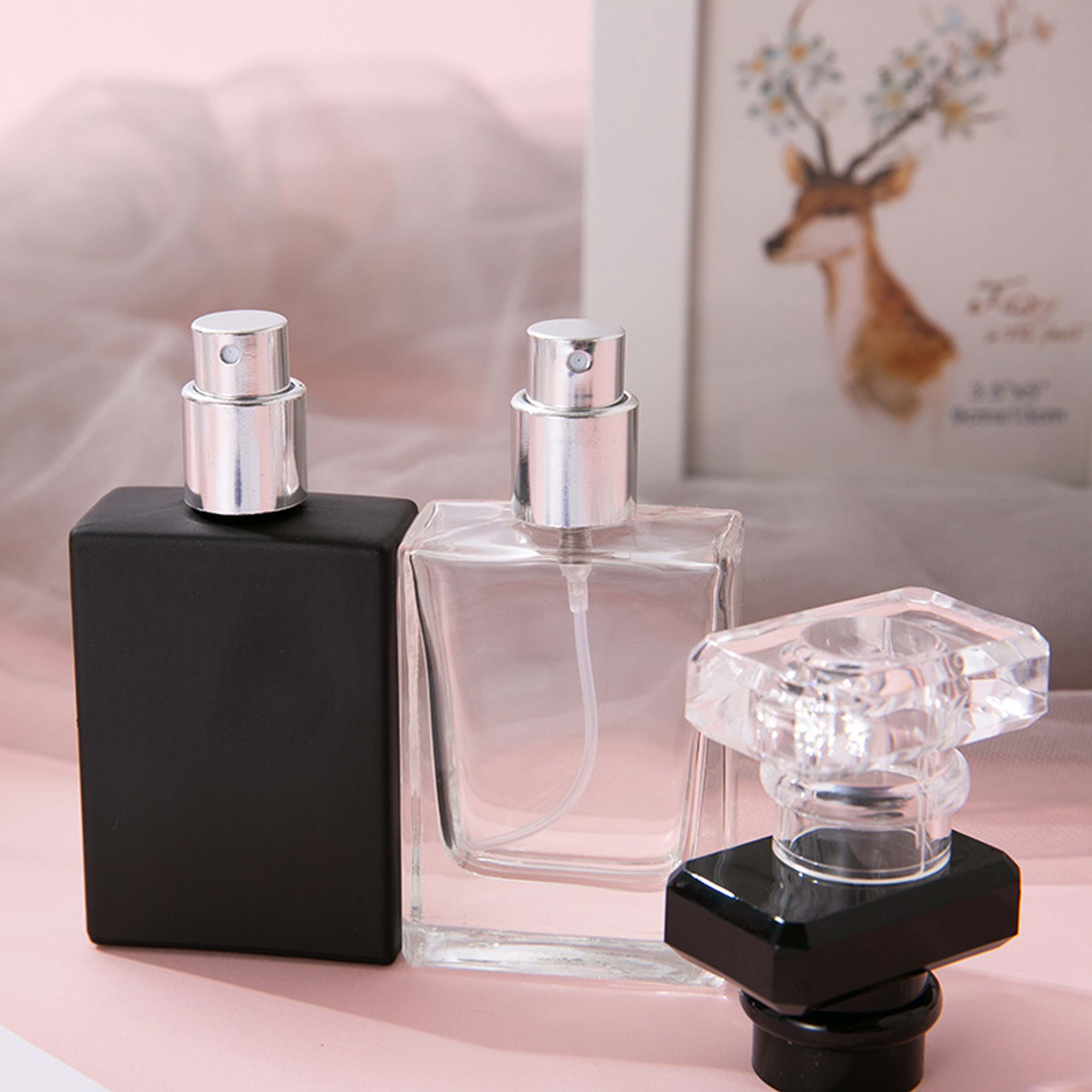 Quality Offset Printing Perfume Spray Bottle 55ml 70ml 100ml Fine Mist Atomiser for sale