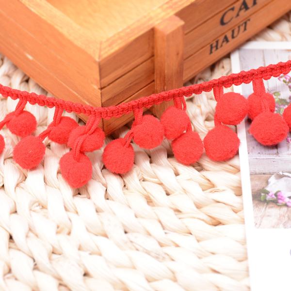 Quality Hometextile 30mm Polyester Pom Pom Ball Fringe for sale