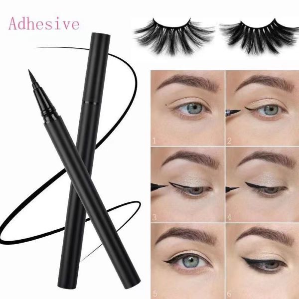 Quality High Pigment Matte Eyeliner Waterproof Adhesive Eyeliner Pen for sale