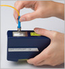 Quality Optical Connector Cleaner Eco - Friendly , Cassette Box Type Sc Fiber Cleaner for sale