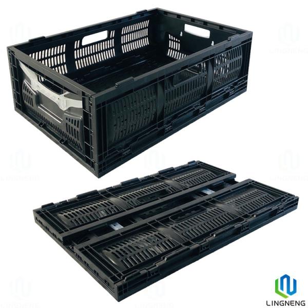 Quality 40L Reusable Folding Crate Box Collapsible Fruit And Vegetable Plastic Crates for sale