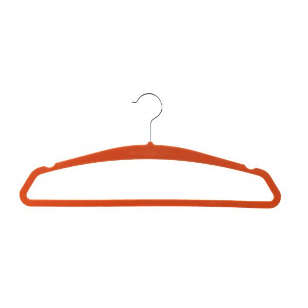 Quality Contoured Shoulders Red Slim Flocked Hangers Classic Simplicity for sale