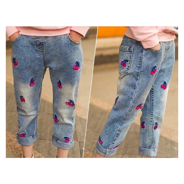 Quality Cotton Children Jeans Custom Logo Kid Stretch Denim Pants Girls Fashion Jrt23 for sale