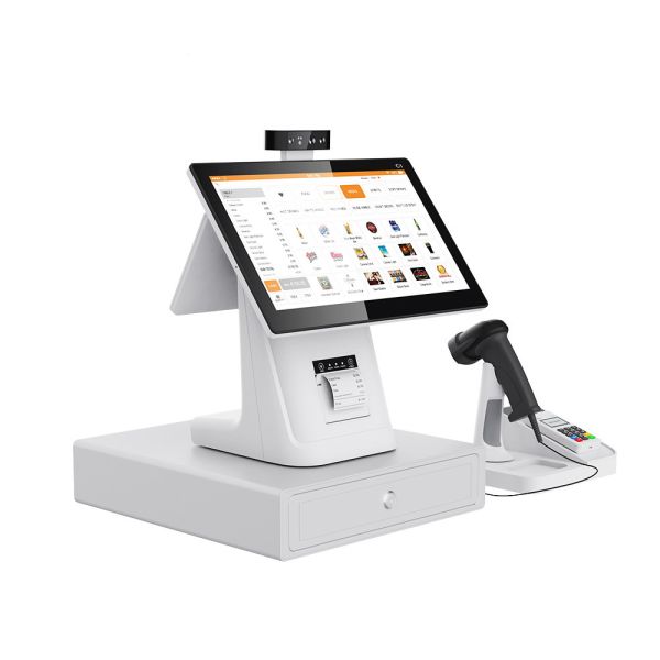 Quality Dual Screen POS System Cash Register With 80mm Thermal Printer for sale