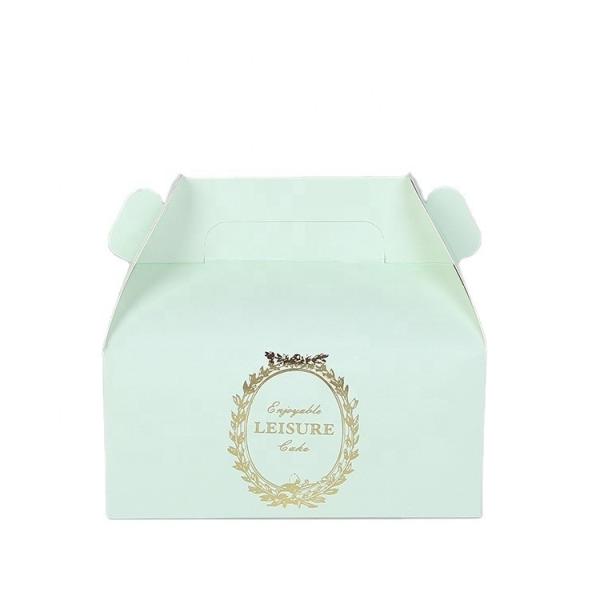 Quality Gift Pastry Cake Box Packaging Biodegradable Green White Tall Mini Wedding for sale