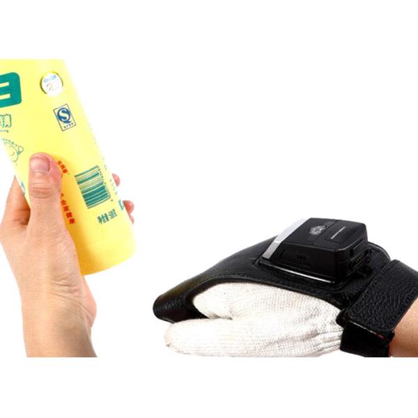Quality Mini Finger Trigger Glove Barcode Scanner With Bluetooth Charging Cradle for sale