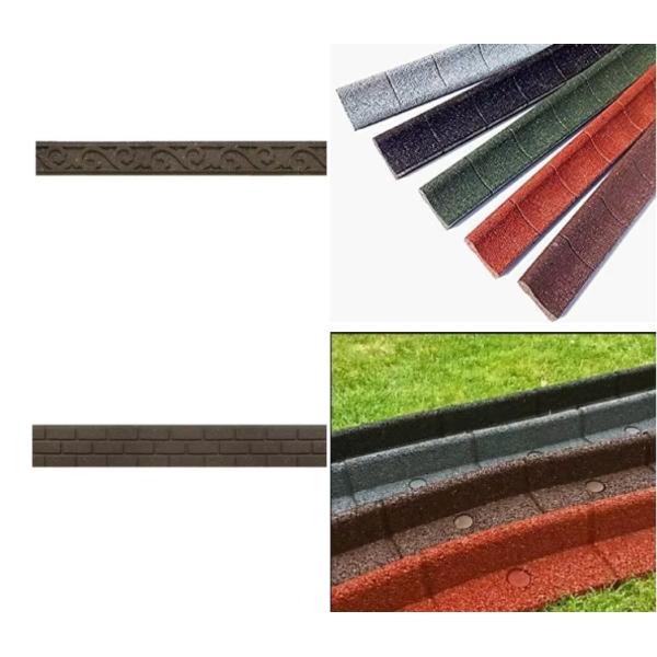Quality Recycled Rubber Landscape Edging 1200x100mm Black for sale