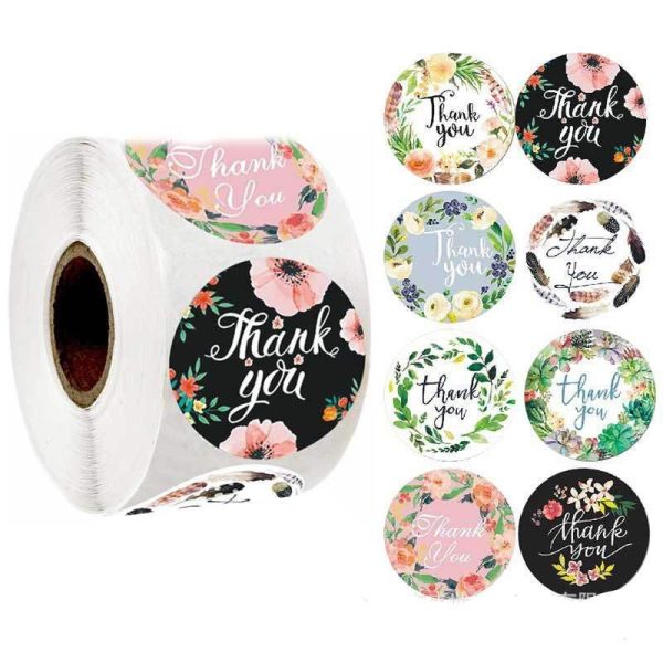 Quality OEM Polyester Flower Wedding Thank You Stickers Bridal Shower Gift Tag for sale