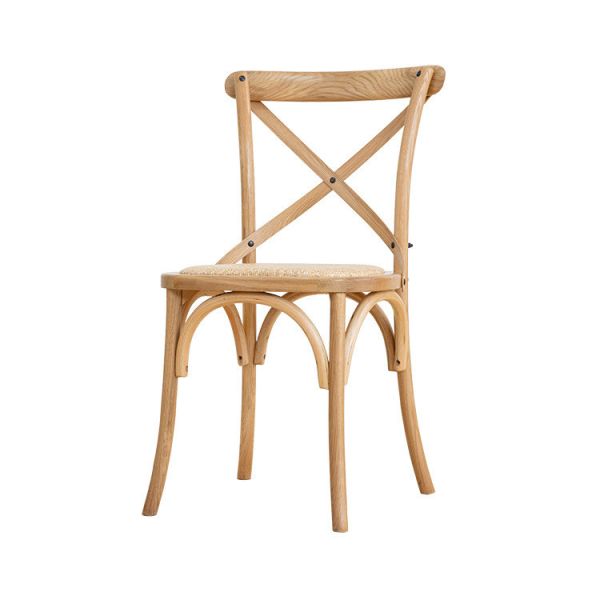 Quality Restaurant and Hotel Solid Wood Woven Cross Back Chair in Modern Nordic Style for Wedding for sale