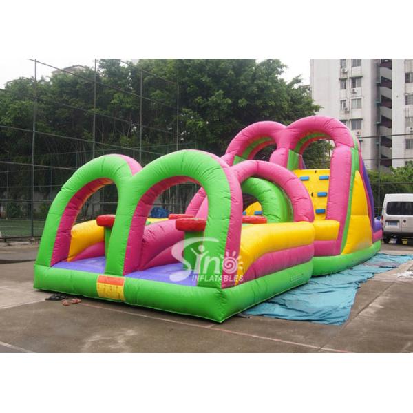 Quality Outdoor Colorful Kids Inflatable Interactive Game With Big Double Slide for sale