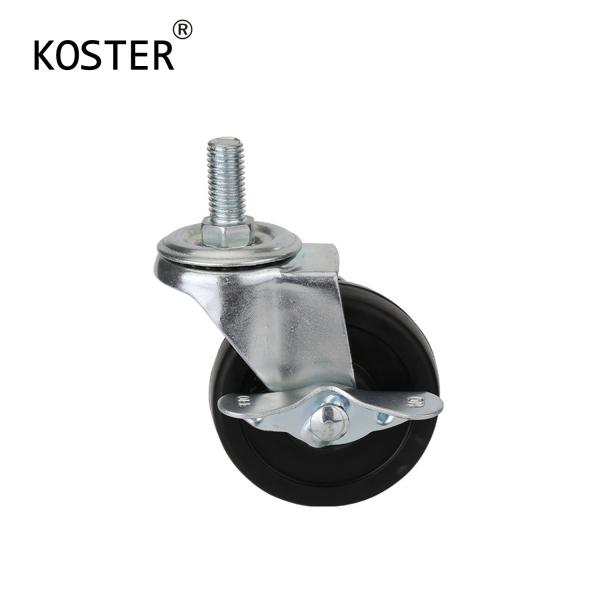 Quality 5kg Load KSLHD0403 Light Duty Furniture Rubber Black Swivel Caster for sale