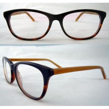 Quality Black And Yellow Hand Made Acetate Optical Frames With Demo Lens for sale