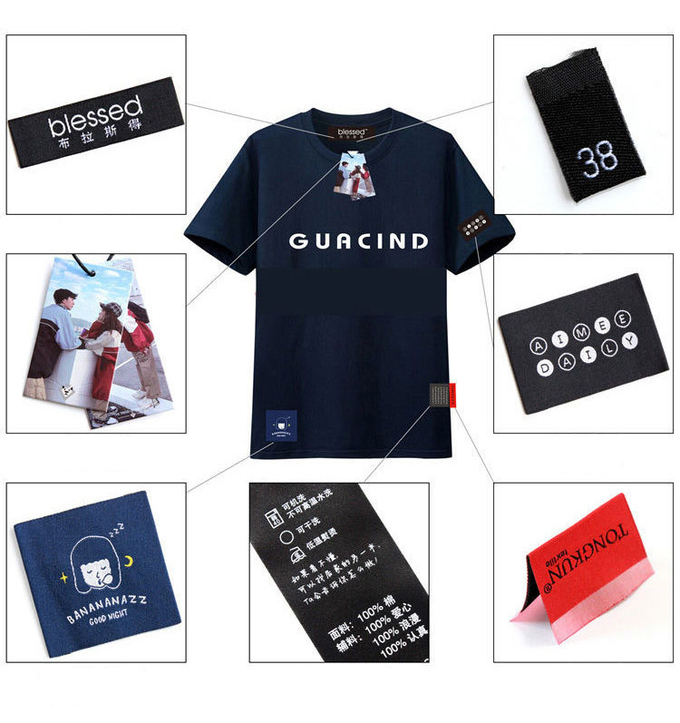 High Density Custom Woven Neck Labels Tags Shirt Main Logo Fabric Labels For Hats 3