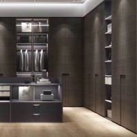 Quality Smooth auto Black Bedroom Glass Wardrobe Melamine Custom Swing Door Closet for sale