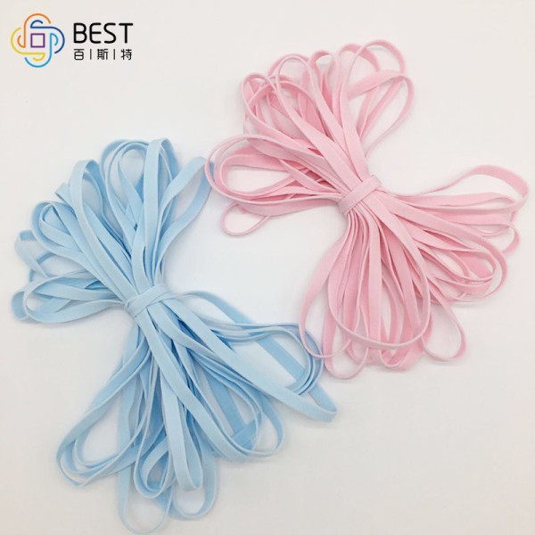 Quality Stretch Soft Flat Elastic Cord Disposable Mask Colourful Earloop Band 3.5mm 5mm for sale