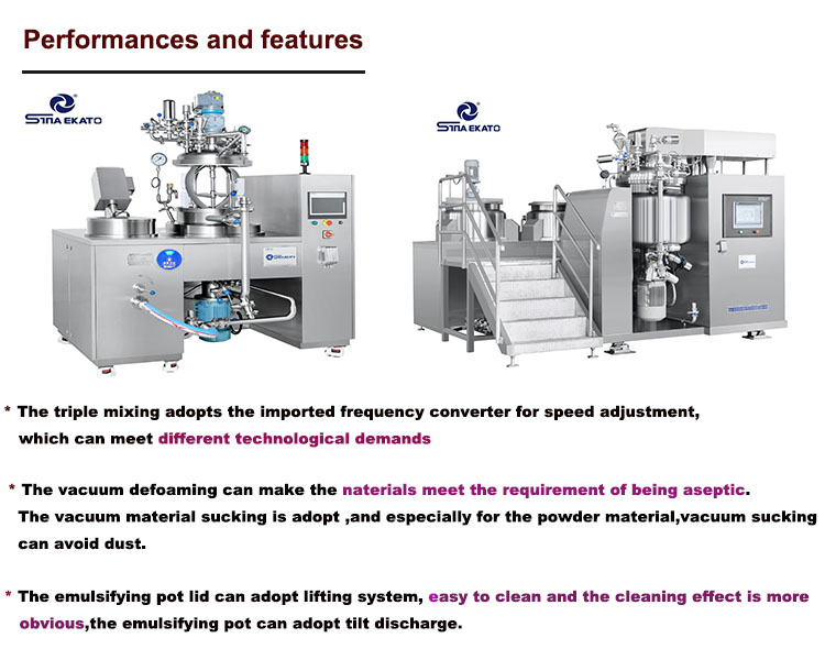 High-Shear Stainless Steel Vacuum Emulsifier Mixer Milling Pump for Shampoo Liquid Soap Cosmetic Creams Efficient Tripling
