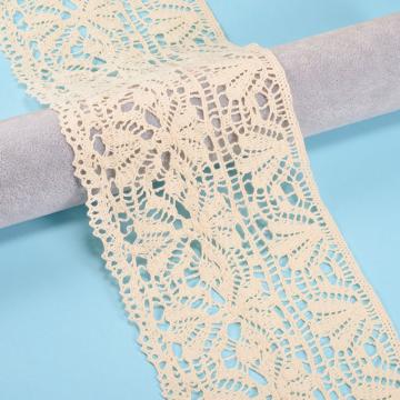 Quality Crochet Ribbon Cotton Lace Trim Width 12cm Water Soluble for sale