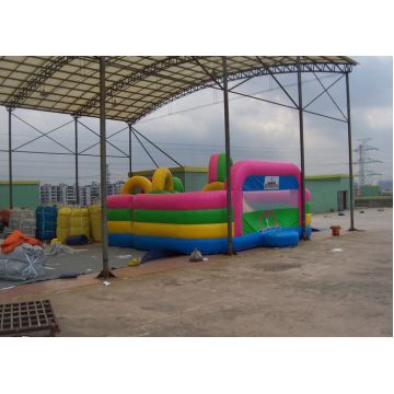Quality Inflatable obstacle course combo with bouncer , Colorful Kids Fun city for sale