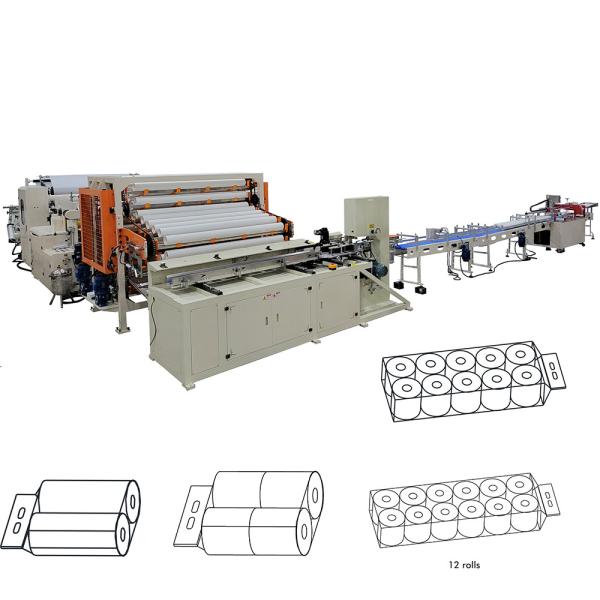 Quality 12 Rolls Bundle Lamination Small Toilet Tissue Paper Roll Making Machine for sale