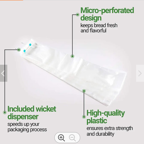 Quality OEM / ODM Packing Wicketed Poly Bags Recyclable 0.025mm For Bread for sale