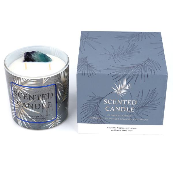 Quality Glass Jar Fragrance Scented Candle Wax With Natural Soy Wax And Crystal for sale