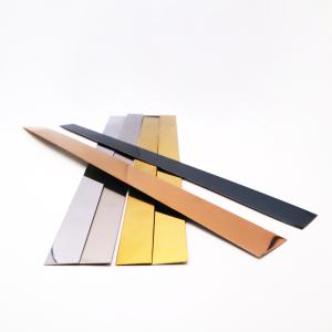 Quality Gold Mirror Stainless Steel Trim Polishing Flat Metal Tile Trim For Furniture for sale