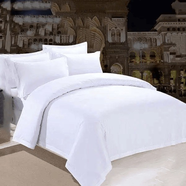 Quality Luxury White Hotel Fitted Sheets Hotel Style Bed Sheets With Woven Technics for sale