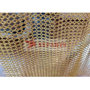 Quality Gold Color Carbon Steel Chainmail Curtain For Coffee Shop Decoration for sale