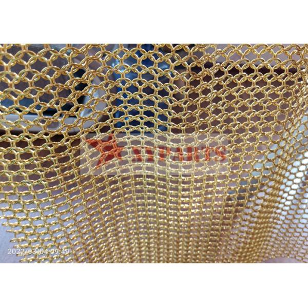 Quality Gold Color Carbon Steel Chainmail Curtain For Coffee Shop Decoration for sale