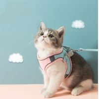 Quality ABS Adjustable Cat Harness Reflective Pet Vest Pink Comfort for sale