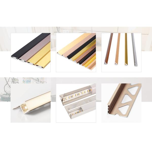 Quality Corner Aluminum Tile Trim H Shape Metal Wall Protection Profile for sale