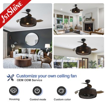 Quality Remote Control Caged Light Ceiling Fan , Decorative LED Ceiling Fan for sale