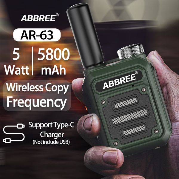 Quality ABBREE AR-63 Wireless Walkie talkie for Hunting Color Camo/Brown Talk Range 3km for sale