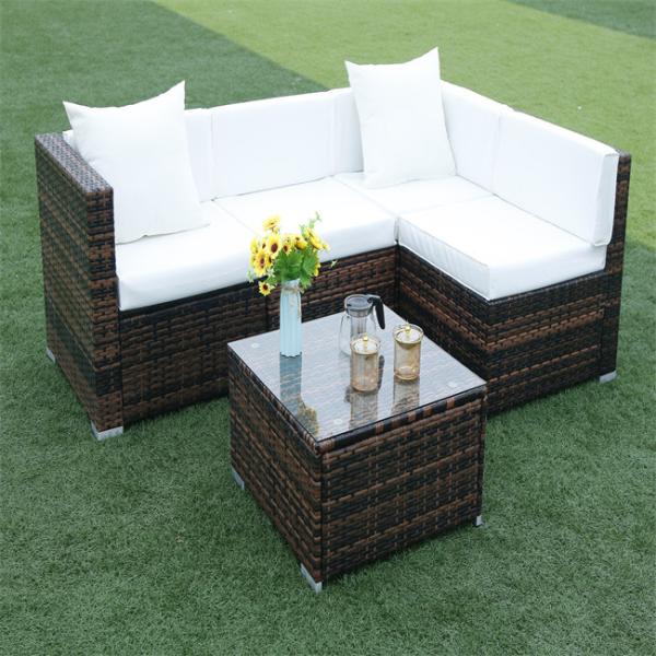 Quality Outdoor Indoor PE Rattan Sofa With Side Sofa , Middle Sofa , Ottoman , Coffee for sale