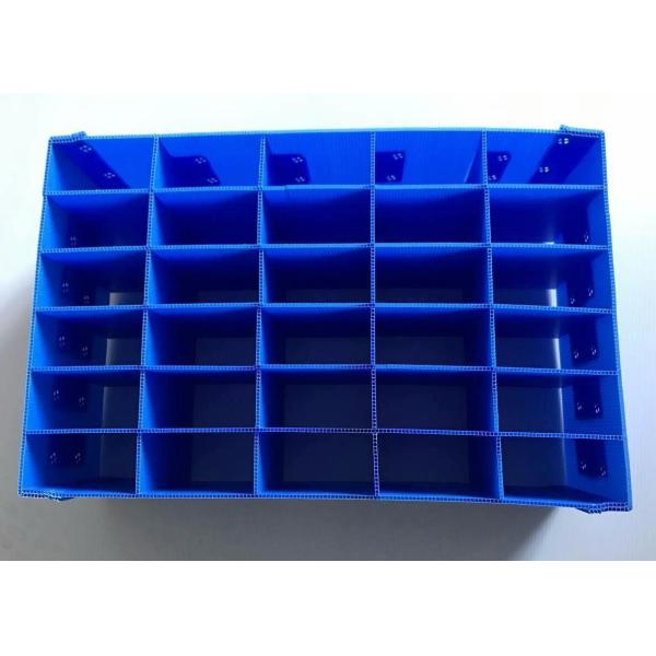 Quality Fireproof Plastic Hollow Sheet Blue 2440mm Plastic Dividers Box Crates for sale