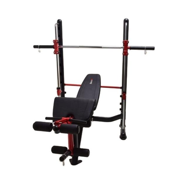 Quality Men's Red Fitness Gym Equipment Squat Rack Weight Lifting Exercise Bench for sale