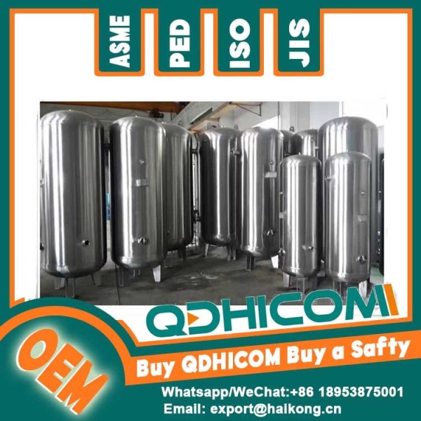 Quality Rust Resistant Air Pressure Vessel SS304 Shell Vertical Compressed Air Tank 4m3 for sale