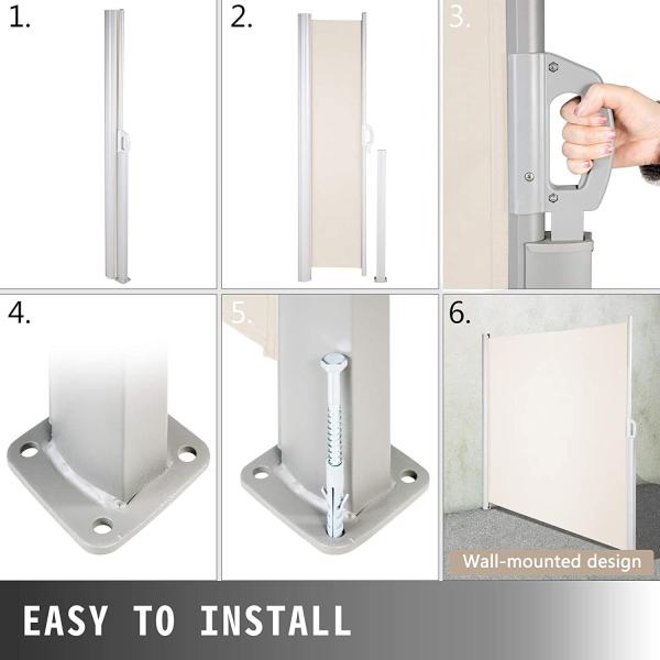 Quality Outdoor Retractable Side Awning 63x118 inches with Manual Operation 100% for sale