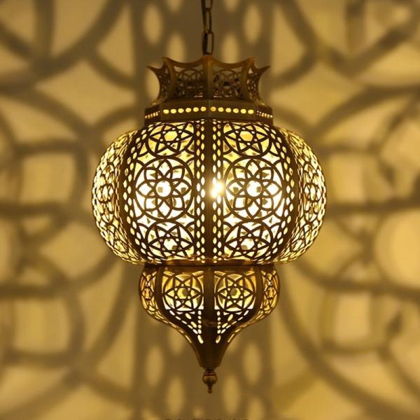 Quality Middle Hollow Carving Gold Lantern Chandelier With Switch Control for sale