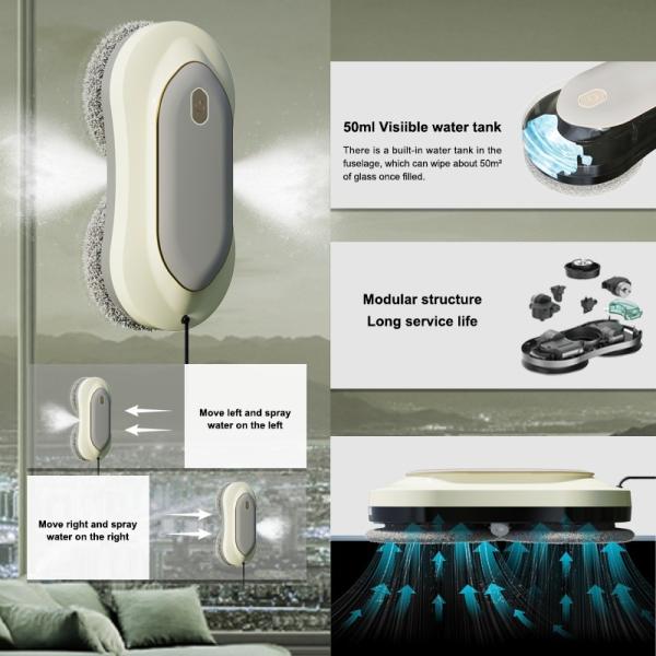 Quality 2024 Huidi Dual Self-water-spraying Automatic Robot Window Cleaner with Remote for sale