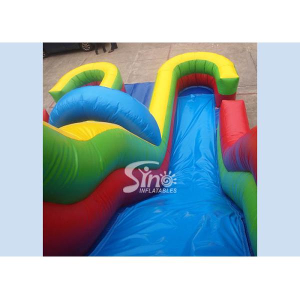 Quality 5mts high big double lane inflatable slide with arch made of 0.55mm pvc for sale