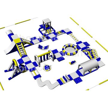 Quality Kids Floating Inflatable Water Park / Inflatable Aqua Splash Park For Shallow for sale