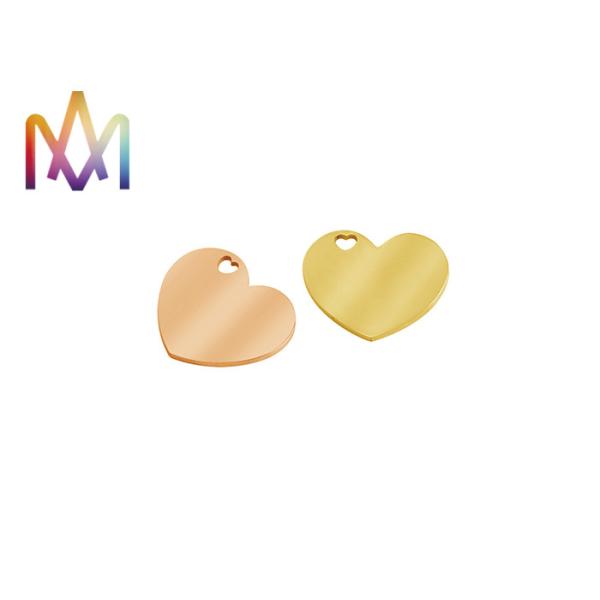 Quality 22X26mm No Tarnish Heart Shape Engraved Charm Tags for sale