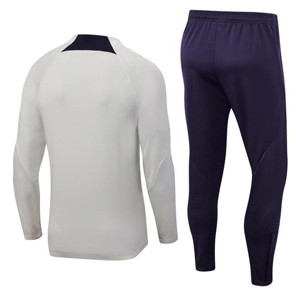 Quality Ivory Full Zip Football Team Tracksuits Training Kit Set for sale